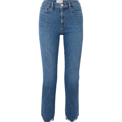 【折扣】FRAME 夏女简约毛边高腰直筒九分牛仔裤