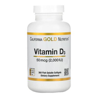 香港直发iHerb California Gold Nutrition维生素D3胶囊360粒单位
