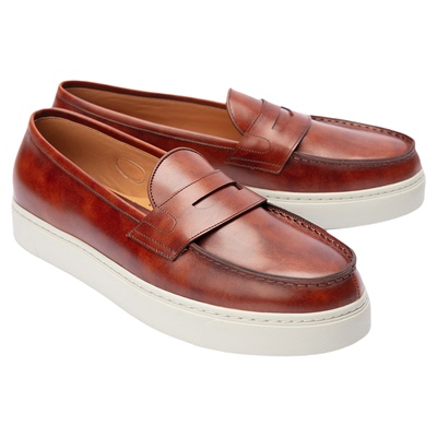 Mattina2026年春夏新款商务手工轻质一脚蹬平跟圆头真皮休闲皮鞋