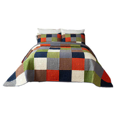 Flowering外贸拼接60支纯棉床盖