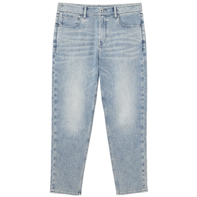 【凉感】905杰克琼斯男装秋季潮休闲浅色九分裤子锥形牛仔裤男款