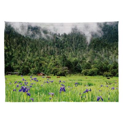 绿色大自然风景背景布网红直播视频拍照挂布卧室床头墙面装饰布