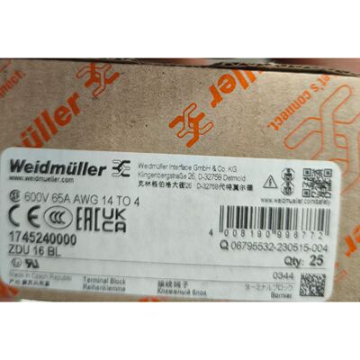 议价魏德米勒接线端子ZDU16BL1745240000可维修