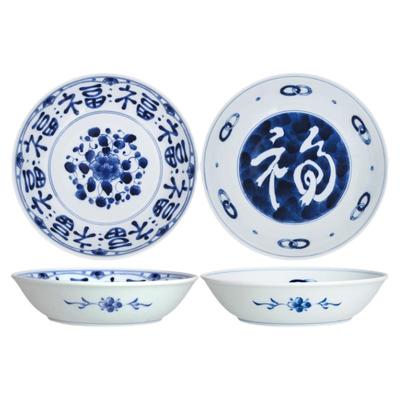 日本进口蓝凛堂陶瓷意面盘深盘