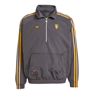 Adidas/阿迪达斯正品三叶草男士宽松梭织足球运动套头卫衣JN2825