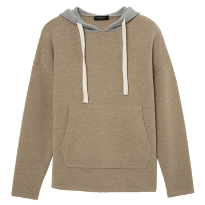 kuyiou/软糯羊毛混纺袋鼠兜撞色