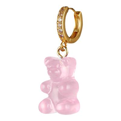 CRYSTALHAZE钻口小熊吊坠耳环