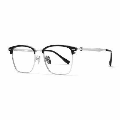 超轻纯钛复古眉线眼镜框潮流男款