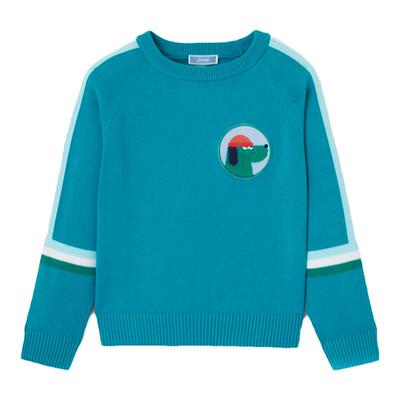 Jacadi亚卡迪法国 男童春秋款复古运动针织套头衫百搭上衣2036493