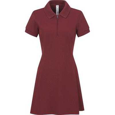 本来BENLAI女士翻领拉链短袖连衣裙25夏季新款polo裙子BNS750019