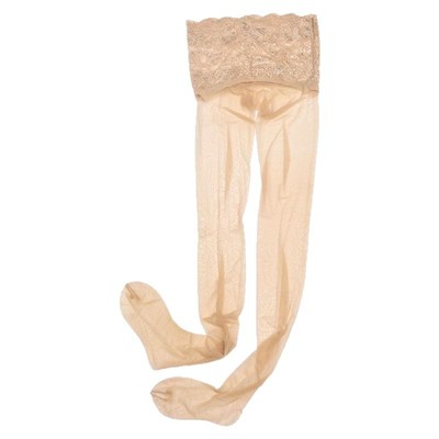 西西里深裆无缝0.1d天生丝滑连裤袜蕾丝花边高腰口百搭隐形黑丝袜