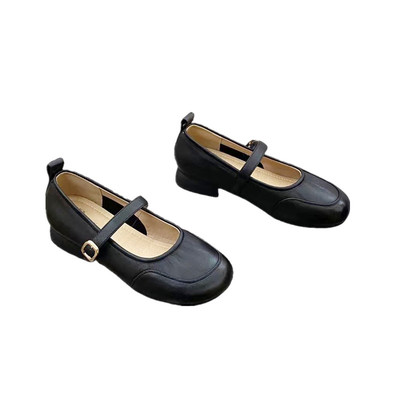 冰洁女鞋2025新款真皮羊皮圆头浅口软底时尚舒适百搭单鞋68230