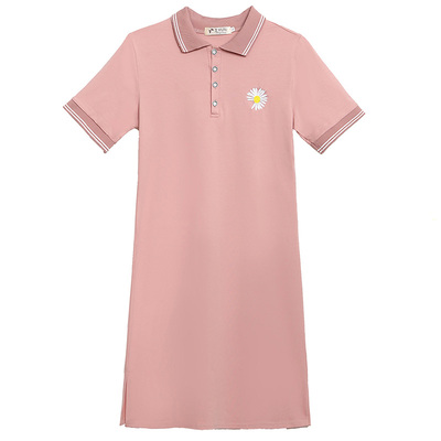 POLO休闲运动气质显瘦过膝连衣裙