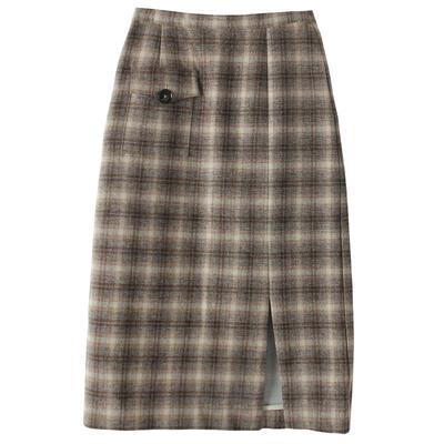 inlife美拉德羊毛格子半身裙