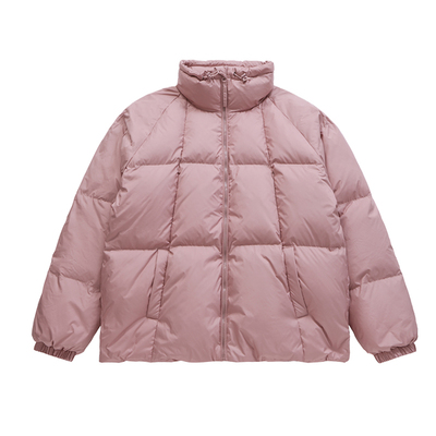 90绒粉色加厚美式冬季面包服立领