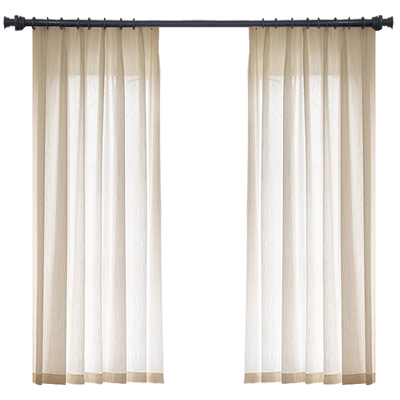 亚麻色原版扶风纱纱帘透光不透人