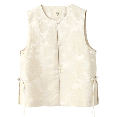 棉叙对襟新中式唐装马甲