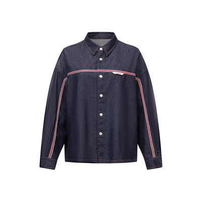 ALL BEINGS2026SS春季新品设计感宽松 仿赤耳装饰线洗水牛仔衬衣