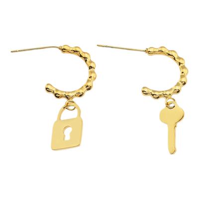锁爱情欧美钥匙ab耳环金属
