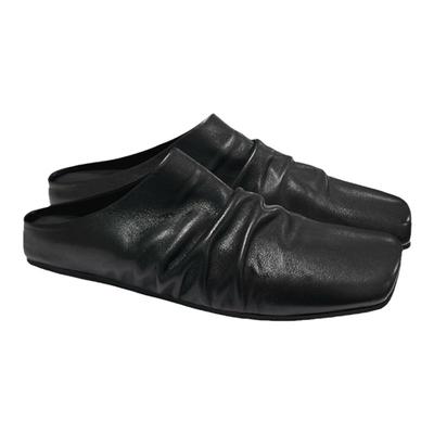 JCAESAR手工褶皱头层牛皮包头鞋