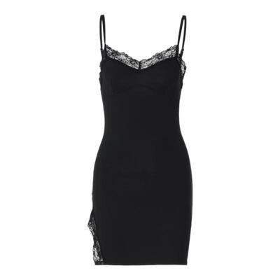 性感辣妹纯欲风蕾丝边吊带连衣裙