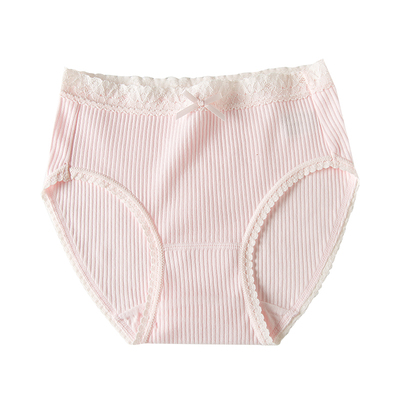 4条日系100%纯棉中腰女士内裤