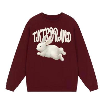 TKTS美式卡通兔子情侣款毛圈卫衣