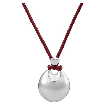 银色钱袋子红绳项链女