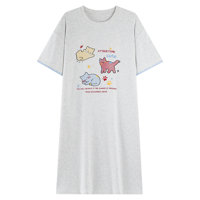 睡裙女夏季纯棉2026新款带胸垫