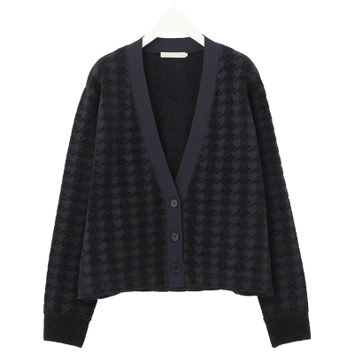 通勤混纺针织短毛衣开衫商场同款