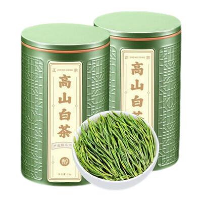 绿茶安吉白茶顶芽高山白茶新茶嫩芽福鼎白茶浓香型茶叶罐装