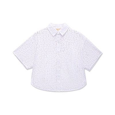 MICHAEL KORS MK 女士翻领镂空蕾丝衬衫