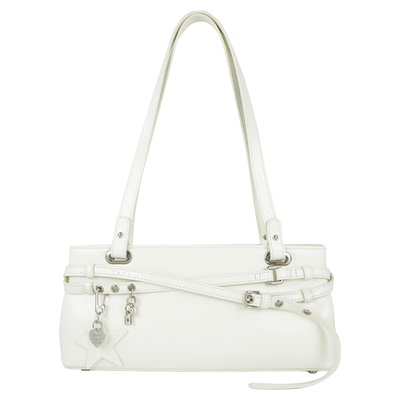 VFVF黑白色单肩腋下手提小方包女