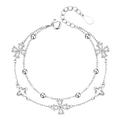 四叶草双层手链女款轻奢小众精致