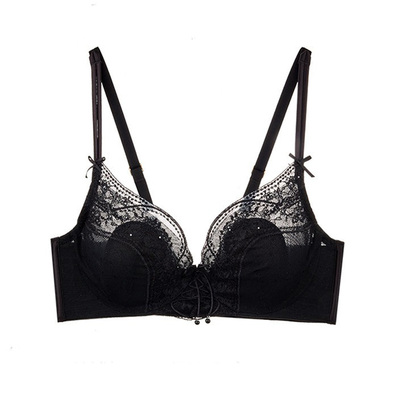 夏娃的诱惑大胸显小聚拢防下垂内衣女性感蕾丝薄款文胸V2516113
