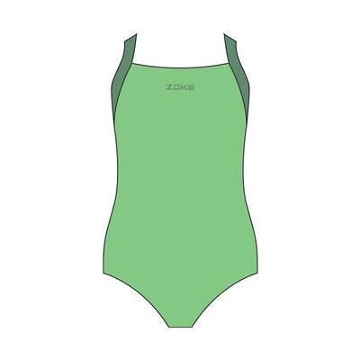 洲克新款女童纯色训练游泳衣