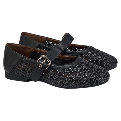 fed低跟玛丽珍鞋秋季新款女鞋编织芭蕾鞋通勤单鞋女款S0701-ZC550