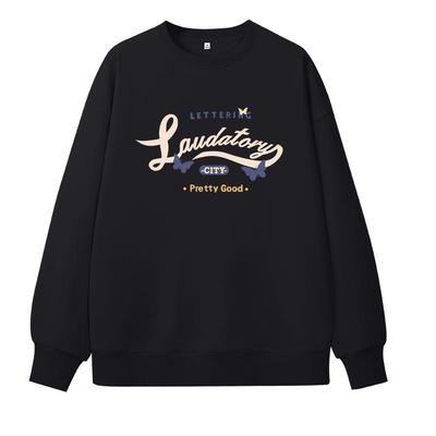 真维斯美式黑色卫衣宽松慵懒外套