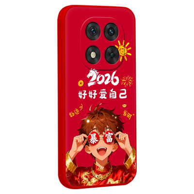 适用于红米note14pro+红色手机套