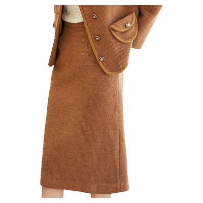 轩日一步裙优雅高腰纯色半身裙