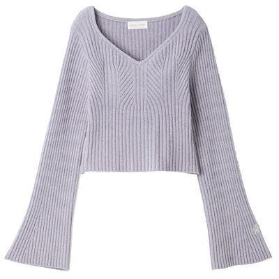 SNIDEL喇叭袖罗纹针织居家睡衣