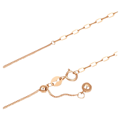 周生生18K玫瑰金项链素链