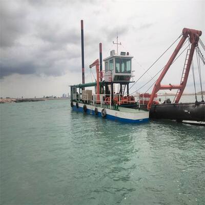 浙江机械绞吸式抽沙船 泵吸链斗直杆抽砂设备 内河道定位桩清淤船