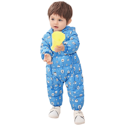 英氏婴儿连帽羽绒保暖轻薄哈衣