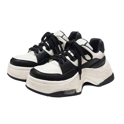 薇薇燃厚底增高拼色板鞋