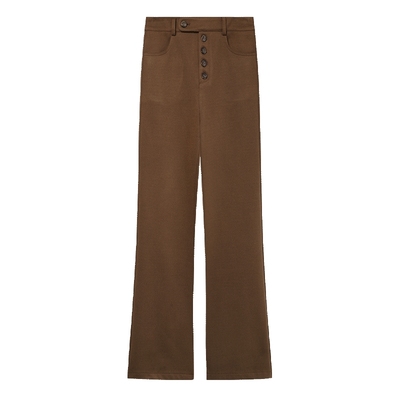 白鹿语长款不规则腰头休闲裤