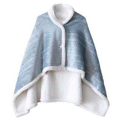 盖腿小毛毯春秋季羊羔绒办公室午睡披肩毯子可穿式披风懒人毯学生