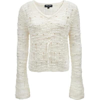 VeroModa系带亮片针织衫