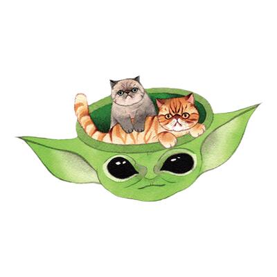 zingtattoo纹身贴fc05fallingcat系列外星人纹身贴可爱防水持久