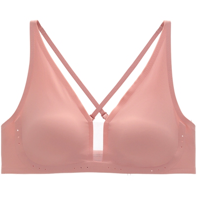 安莉芳无痕美背上托透气内衣女打孔杯小胸聚拢无钢圈文胸EBW0893